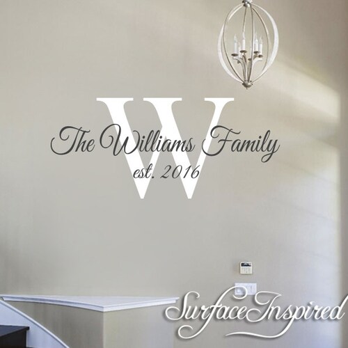 Personalized Family Name Wall Decal Custom Family Name Vinyl - Etsy