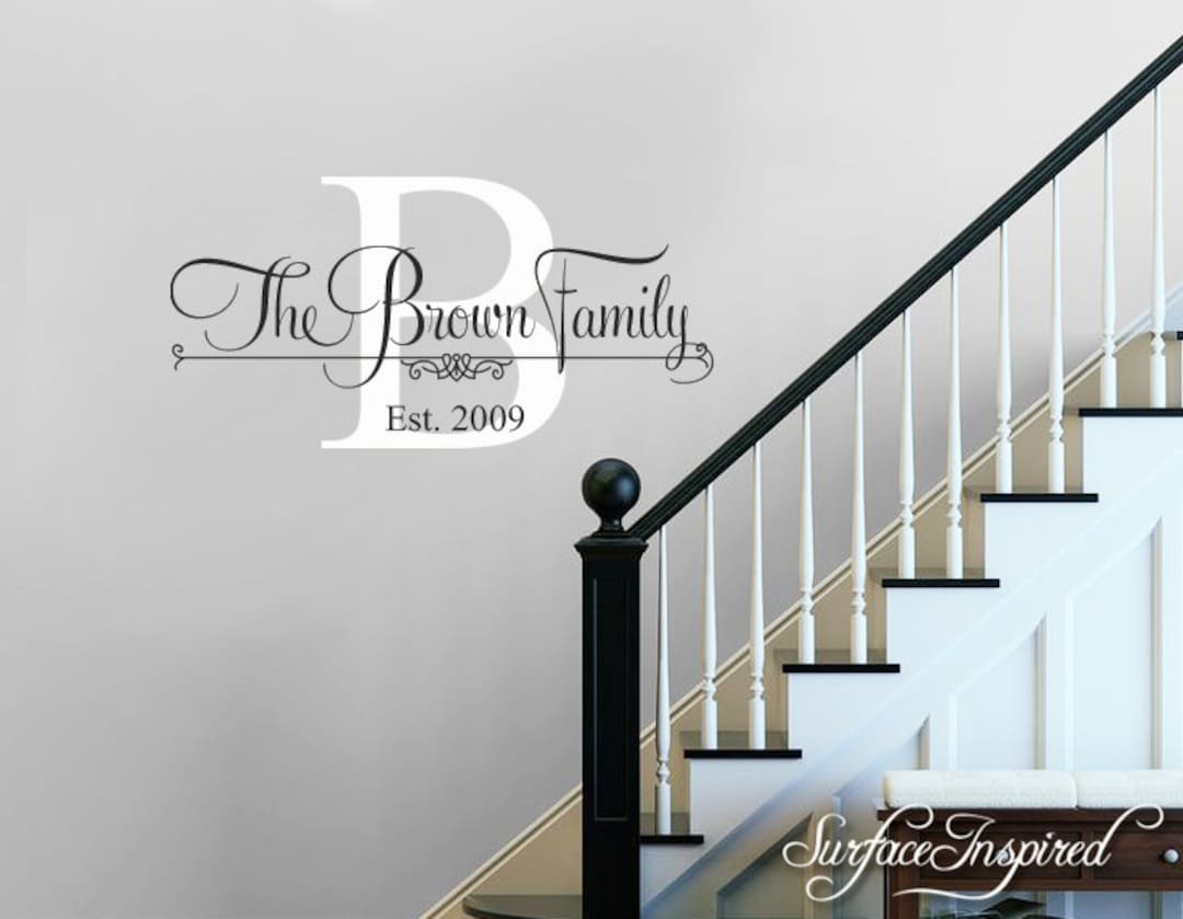 Wall Decals Quote - Personalized Family Name Wall Decal Name Monogram ...