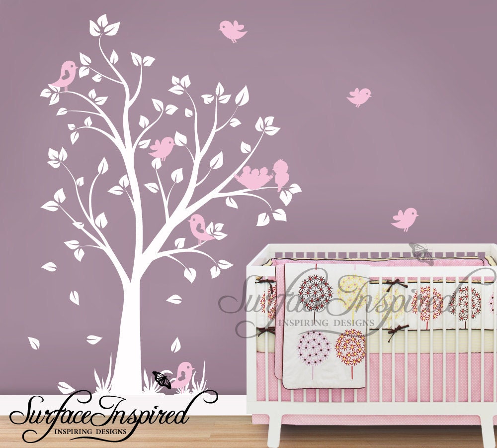 Nursery Wall Decals - Baby Garden Tree Wall Decal for Boys and Girls ...