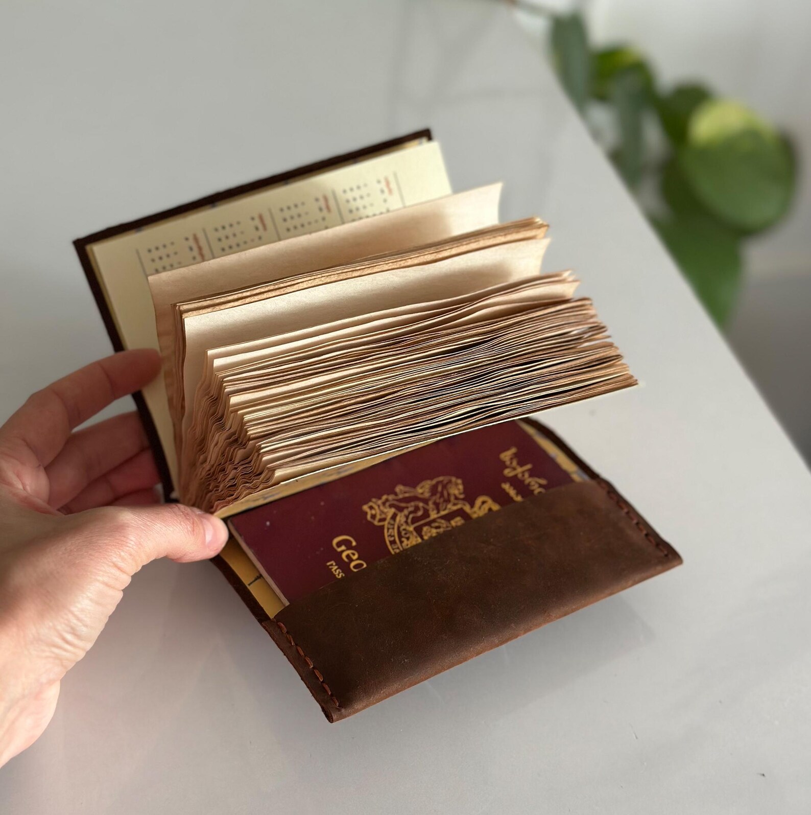 Leather Pocket Diary, Travel Book, Mini Journal, Tiny Notebook With ...