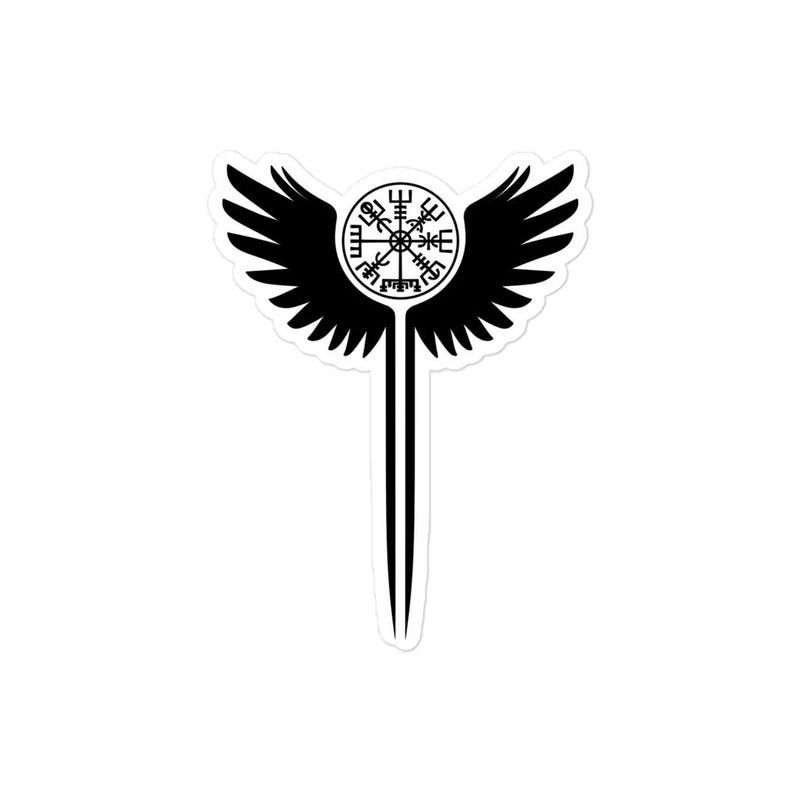 Valkyrie Wings and Vegvisir | Two Powerful Viking Symbols Bubble-free ...