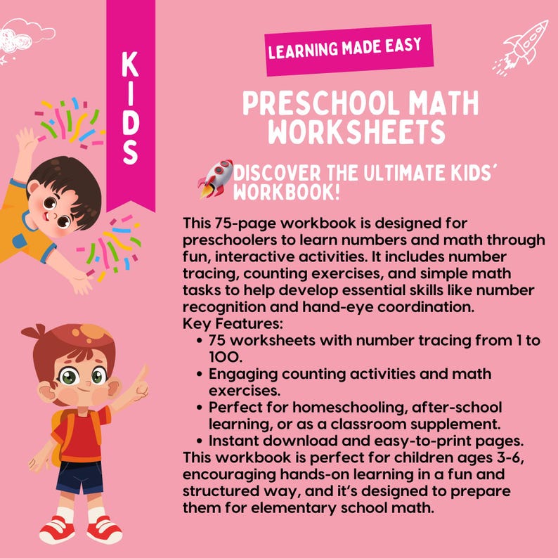 75 Preschool Number Tracing Worksheets | Counting 1–20 Math PDF ...