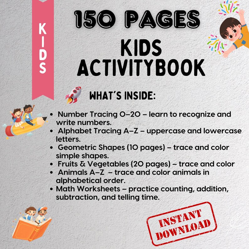 Preschool Learning Workbook | Kids Activity Book PDF for Tracing ...