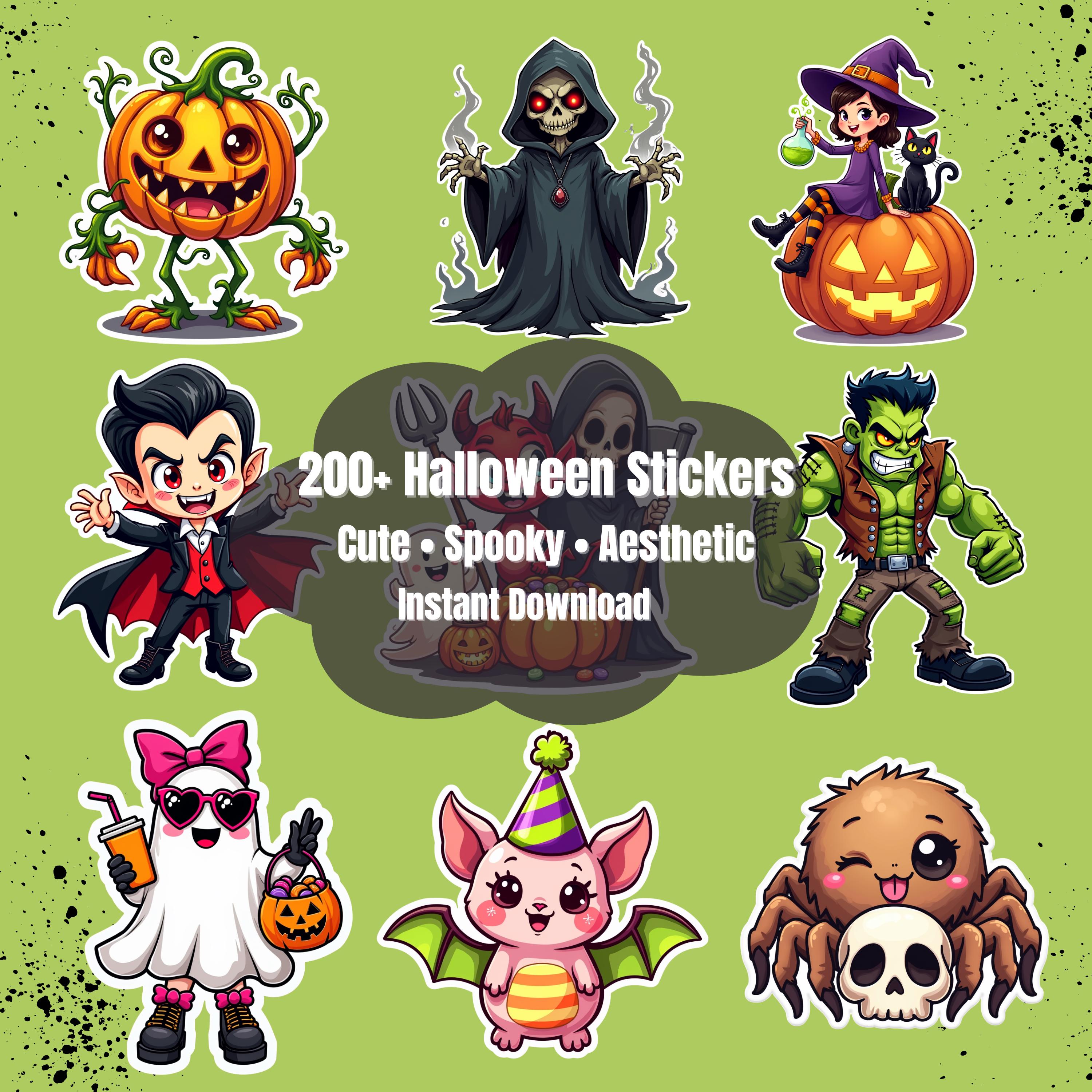 Ultimate Halloween Sticker Bundle – 200+ Pngs, Cute, Spooky & Aesthetic ...