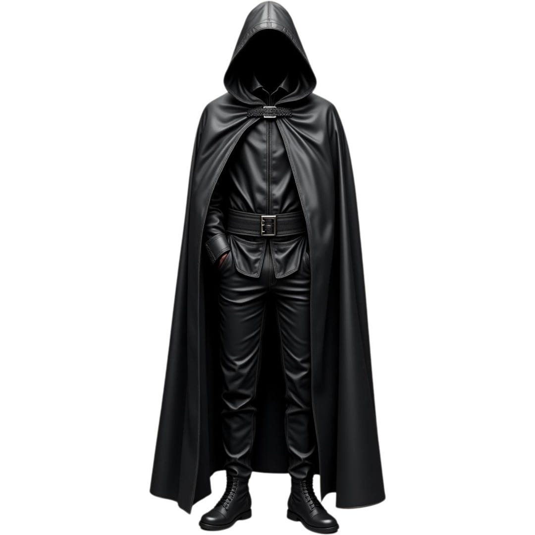 Wizard Men's Black Hooded Cloak - Medieval Fantasy Costume - Dark ...