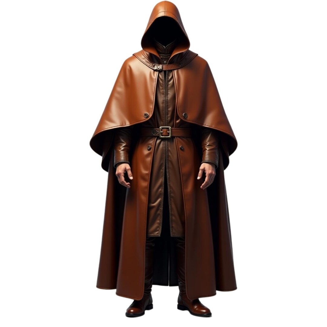 Brown Hooded Leather Cloak With Belt – Medieval /cosplay Costume - Etsy