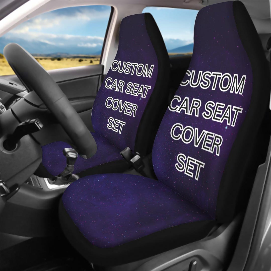 Personalized Car Seat Cover Set Custom Premium Polyester Spandex Fabric ...