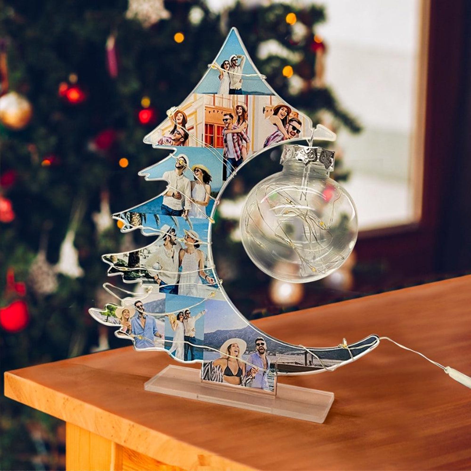 Custom Photo Night Light Christmas Tree Lamp Personalized LED Light ...