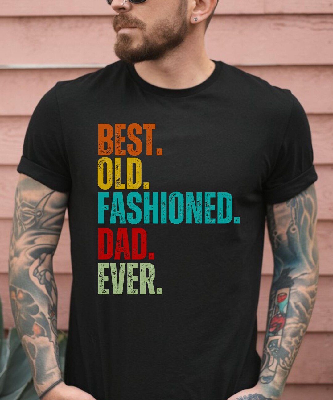 Vintage Best Old Fashioned Dad Ever Shirt, Retro Dad Shirt, Distressed ...
