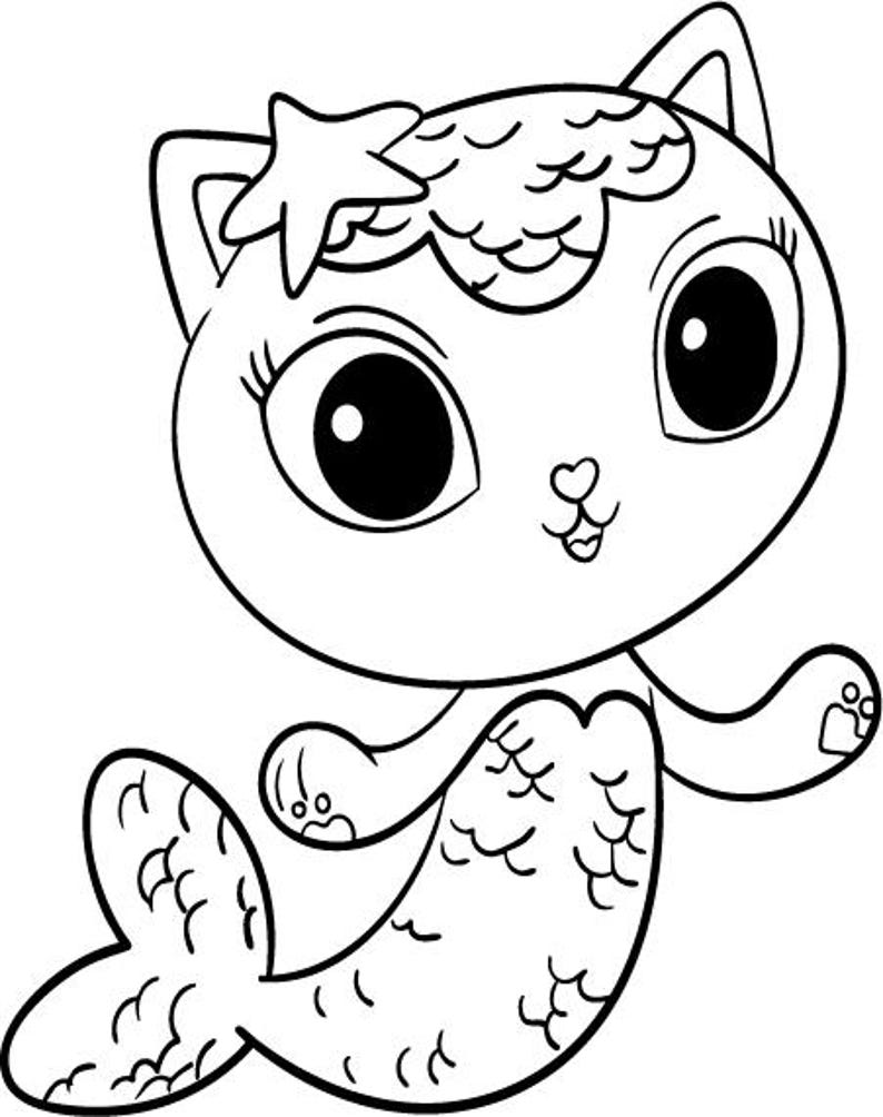 Gabby Dollhouse Gabby Kitty Fairy Cakey Mercat Pillow Cat SVG | Gabby ...