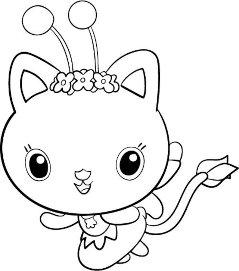 Gabby Dollhouse Gabby Kitty Fairy Cakey Mercat Pillow Cat SVG | Gabby ...