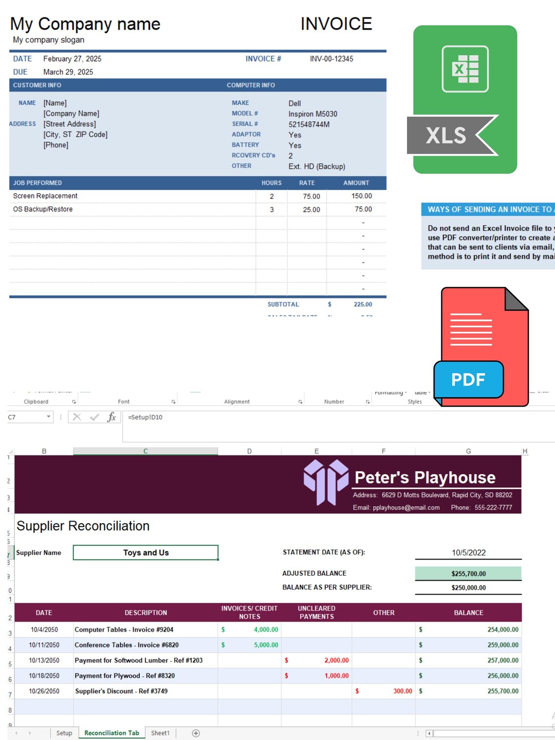 Invoice Template Bundle – Auto-generated Excel Invoices With Sales Tax ...