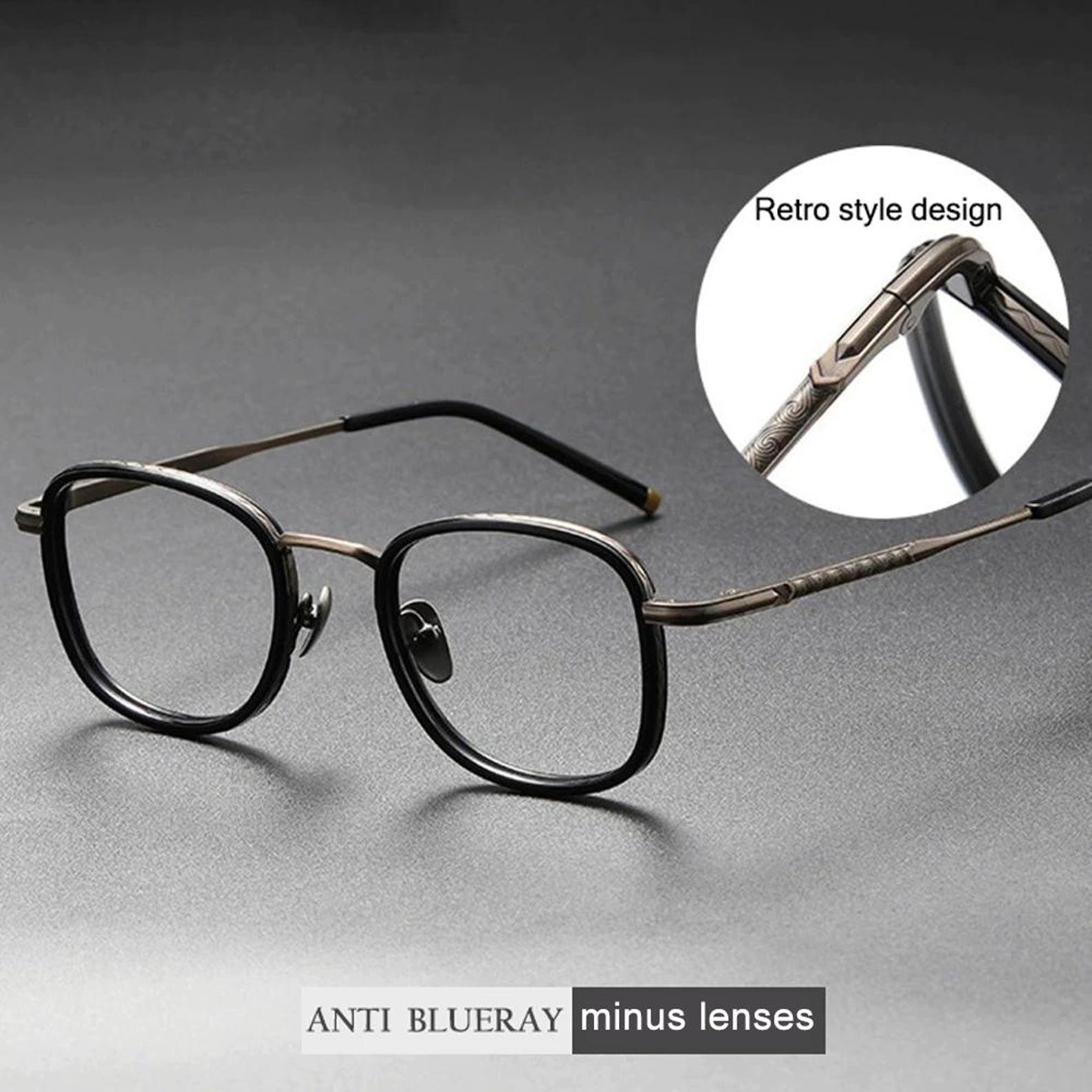 Anti-radiation Blueray Glasses Stylish Box Model Vintage Style Metal ...