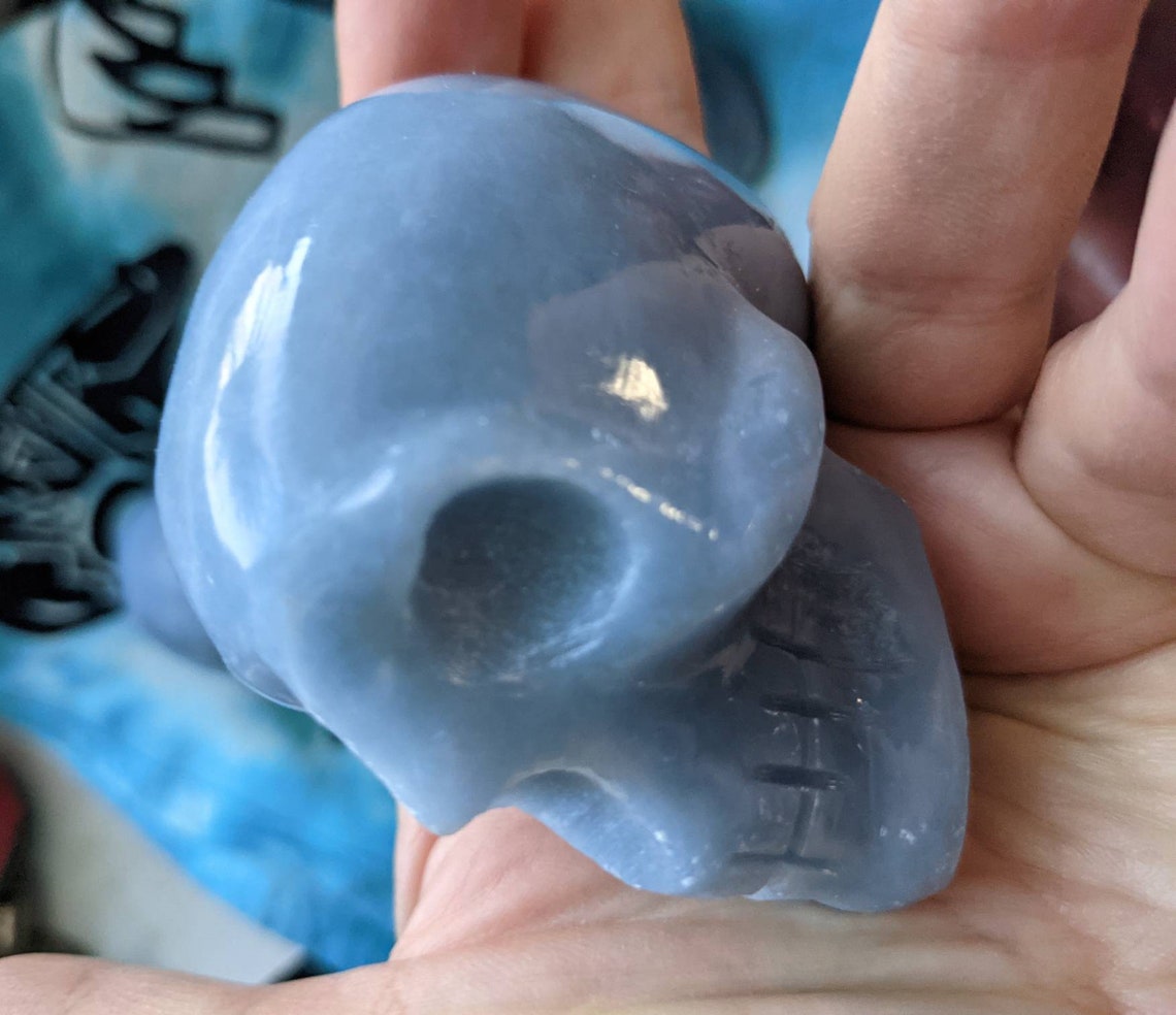 Angelite Crystal Skull 2 Inch Carved - Etsy