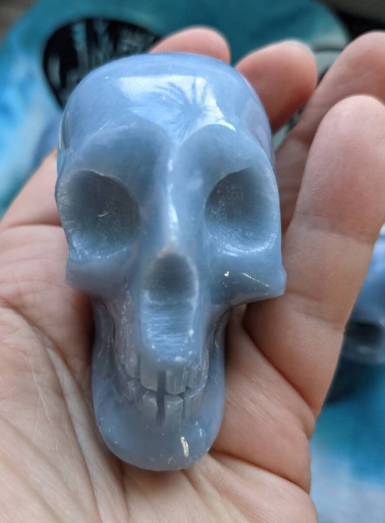 Angelite Crystal Skull 2 Inch Carved - Etsy