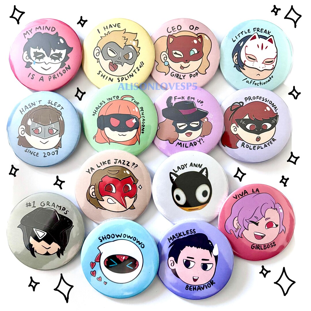 Persona 5 Strikers Tactica Phantom Thief Buttons / Joker Ryuji Ann ...