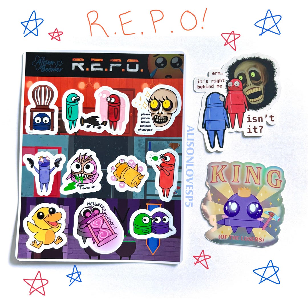 R.E.P.O. Robot Meme Stickers / Sheet Headman King Gamer Duck REPO PC ...