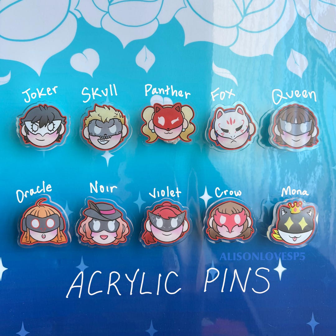 Persona 5 Phantom Thief Acrylic Pins / Joker Ryuji Ann Yusuke Makoto ...