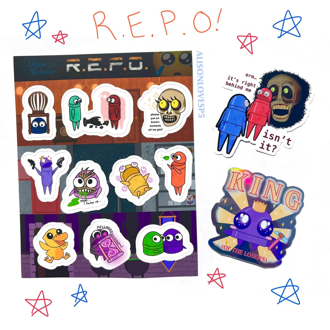 R.E.P.O. Robot Meme Stickers / Sheet Headman King Gamer Duck REPO PC ...