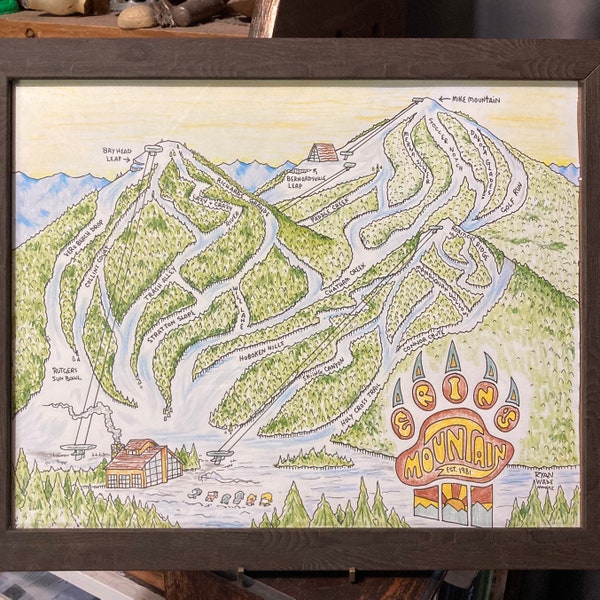 Custom Map With Mountains - Etsy