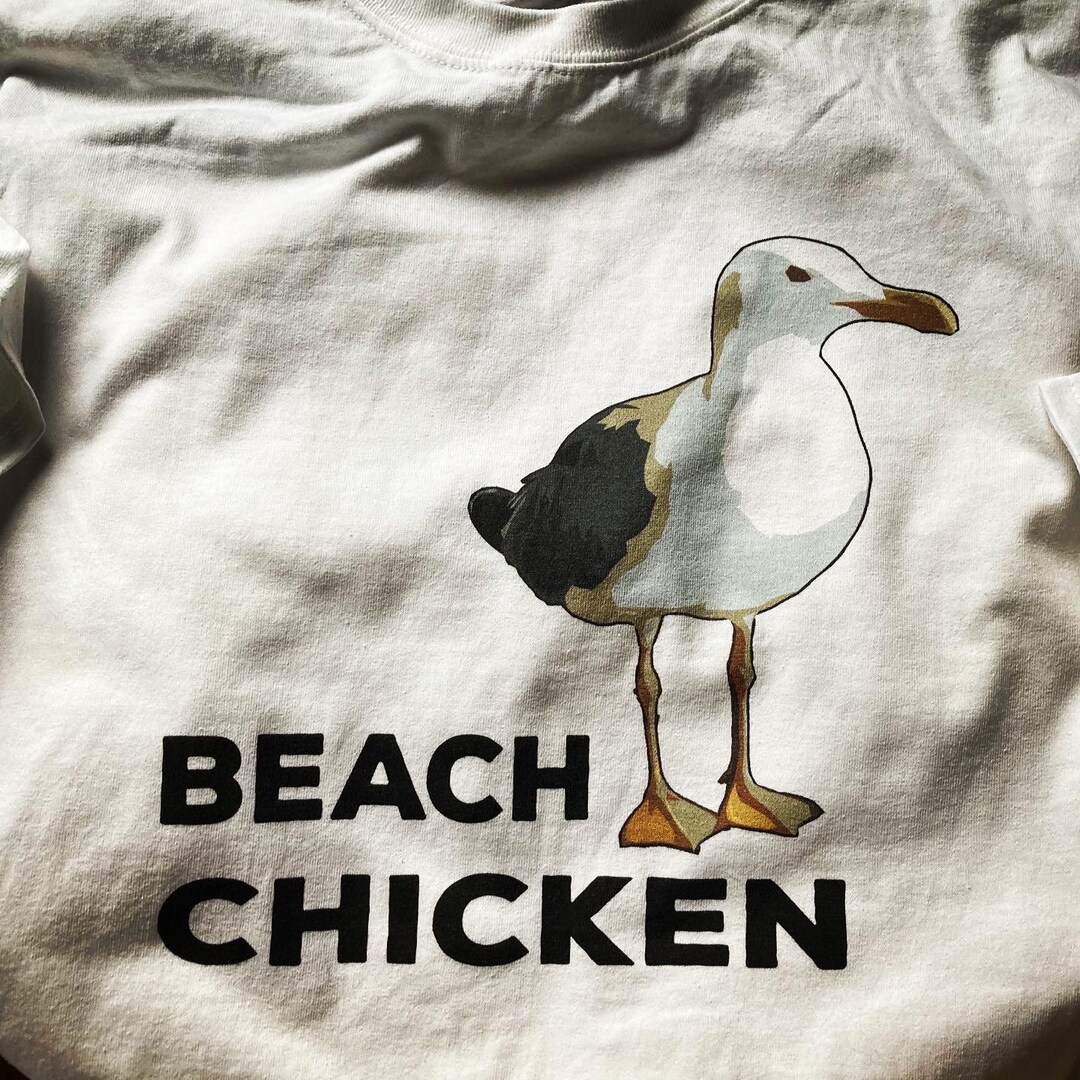 BEACH CHICKEN SHIRT Funny Seagull Tshirt for Sale Bird Meme Beach ...