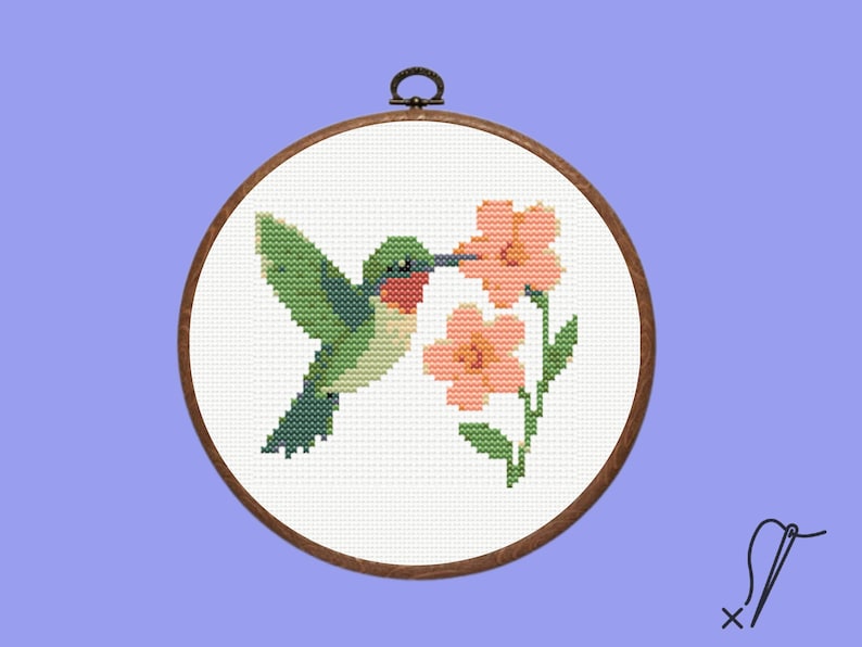 Hummingbird Cross Stitch Pattern | Set of 3 Hummingbird Cross Stitch ...