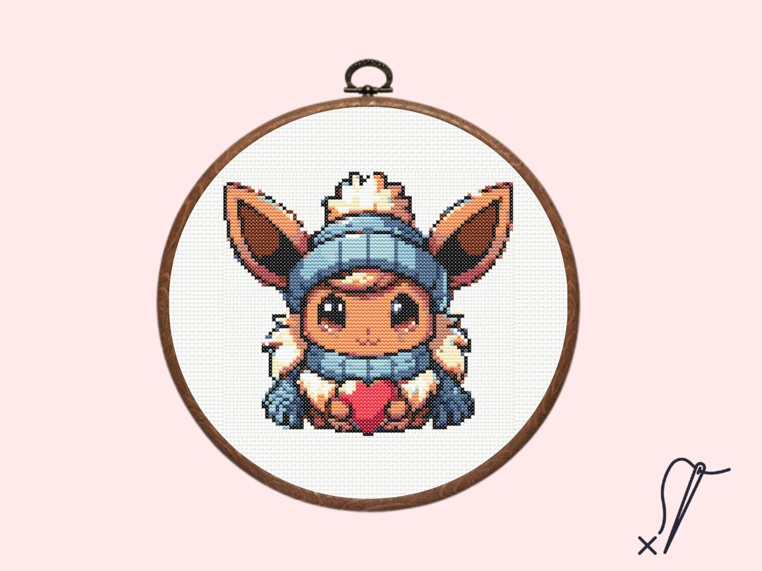 Eevee Cross Stitch Pattern | Pokemon Cross Stitch Pattern, Instant PDF ...