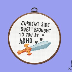 ADHD Side Cross Stitch Pattern | Instant Download - Etsy