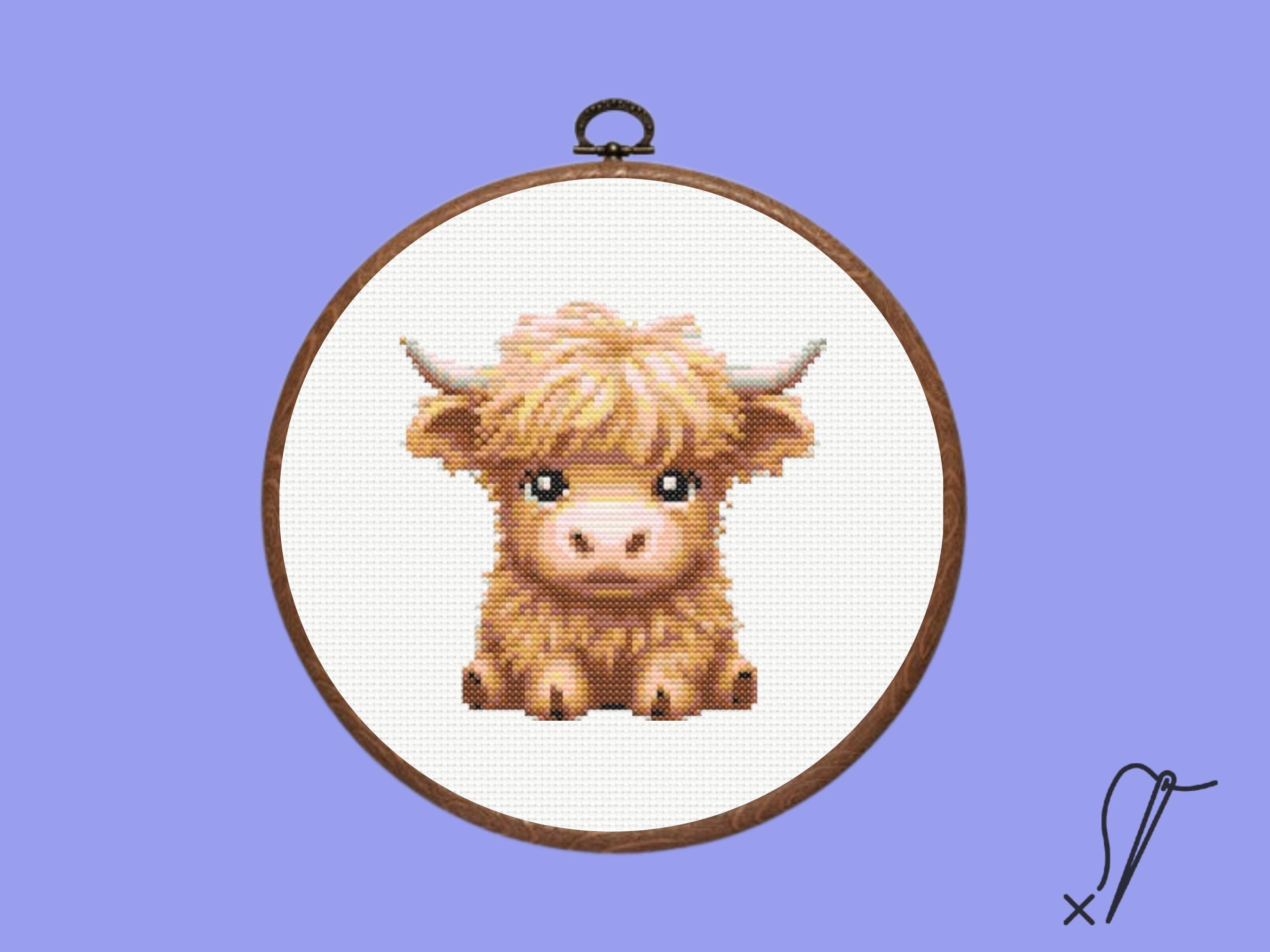 Highland Cow Cross Stitch Pattern | Set of 3 Highland Cattle Cross ...