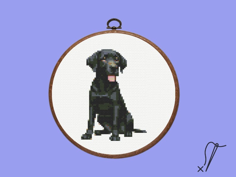Black Labrador Cross Stitch Pattern | Set of 3 Dog Cross Stitch Pattern ...