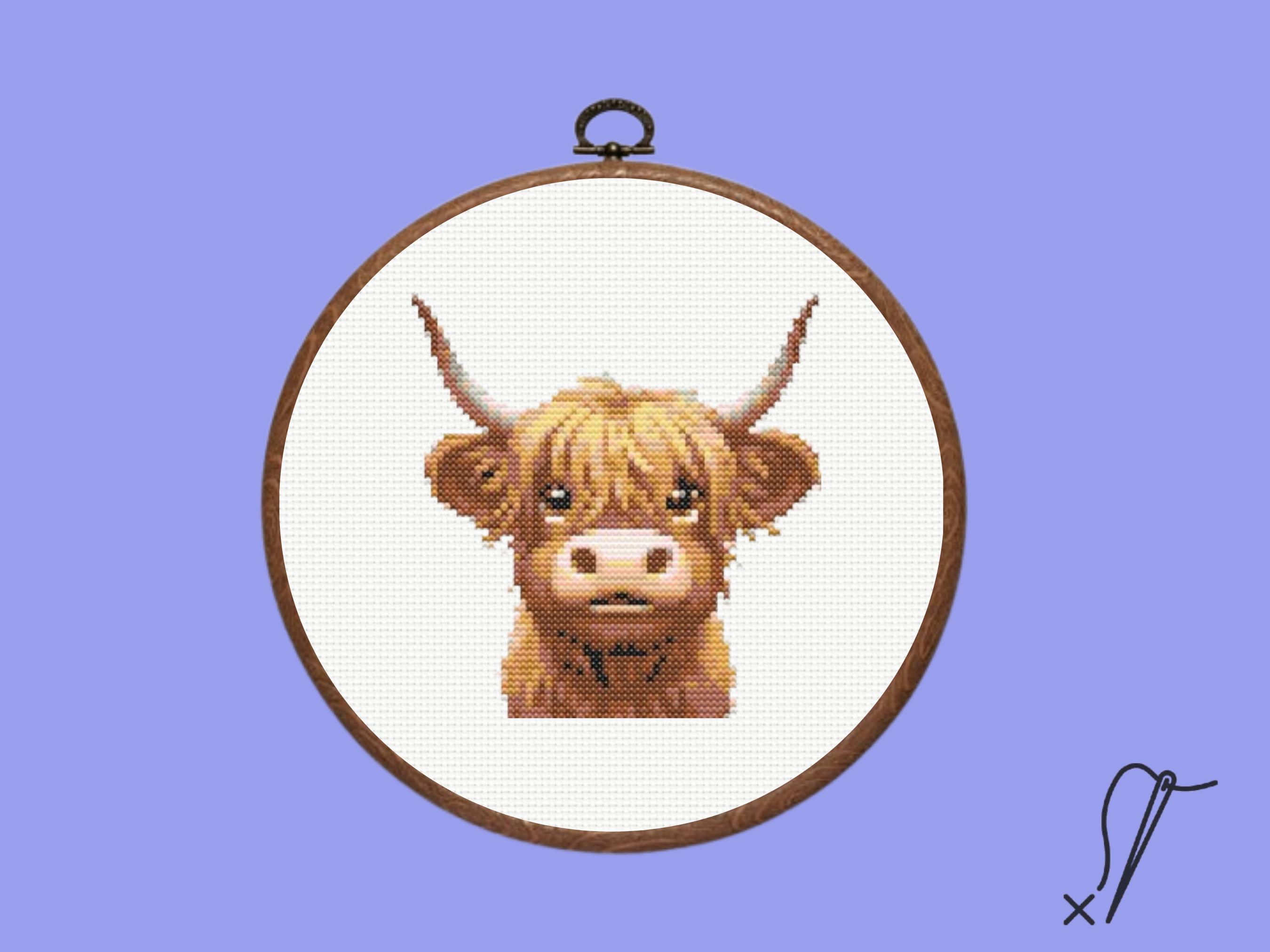 Highland Cow Cross Stitch Pattern | Set of 3 Highland Cattle Cross ...
