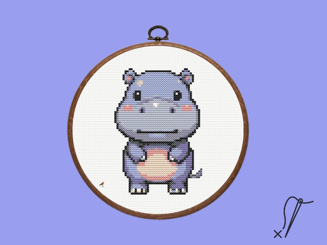 Pygmy Hippo Cross Stitch Pattern | Instant Dowload - Etsy