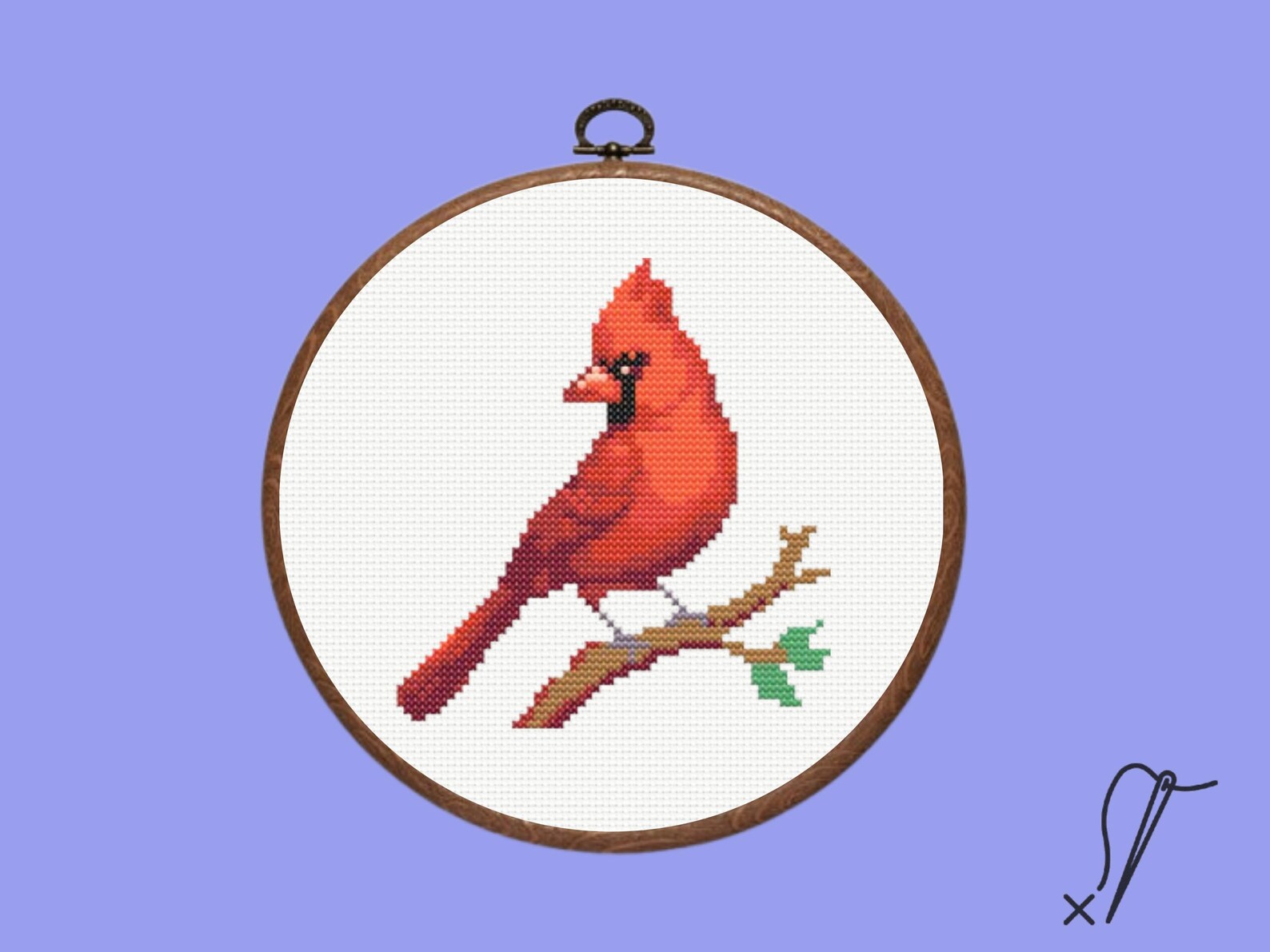 Red Cardinal Cross Stitch Pattern | Set of 3 Red Cardinal Cross Stitch ...