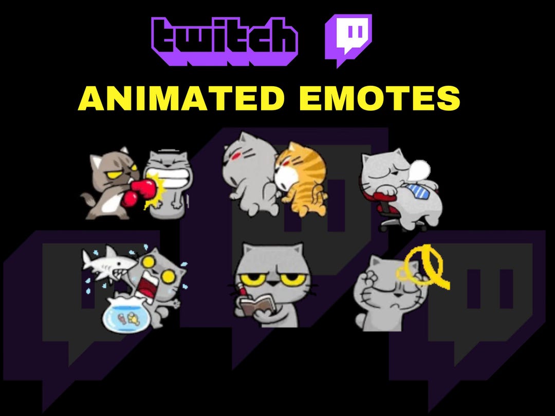 Animated Twitch Emote Pack | Kick Emote | Cat Emote | Kitty Emote ...