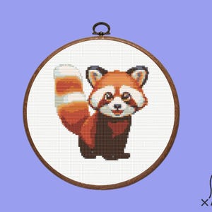 Red Panda Cross Stitch Pattern | Set of 3 Cute Red Panda Cross Stitch ...