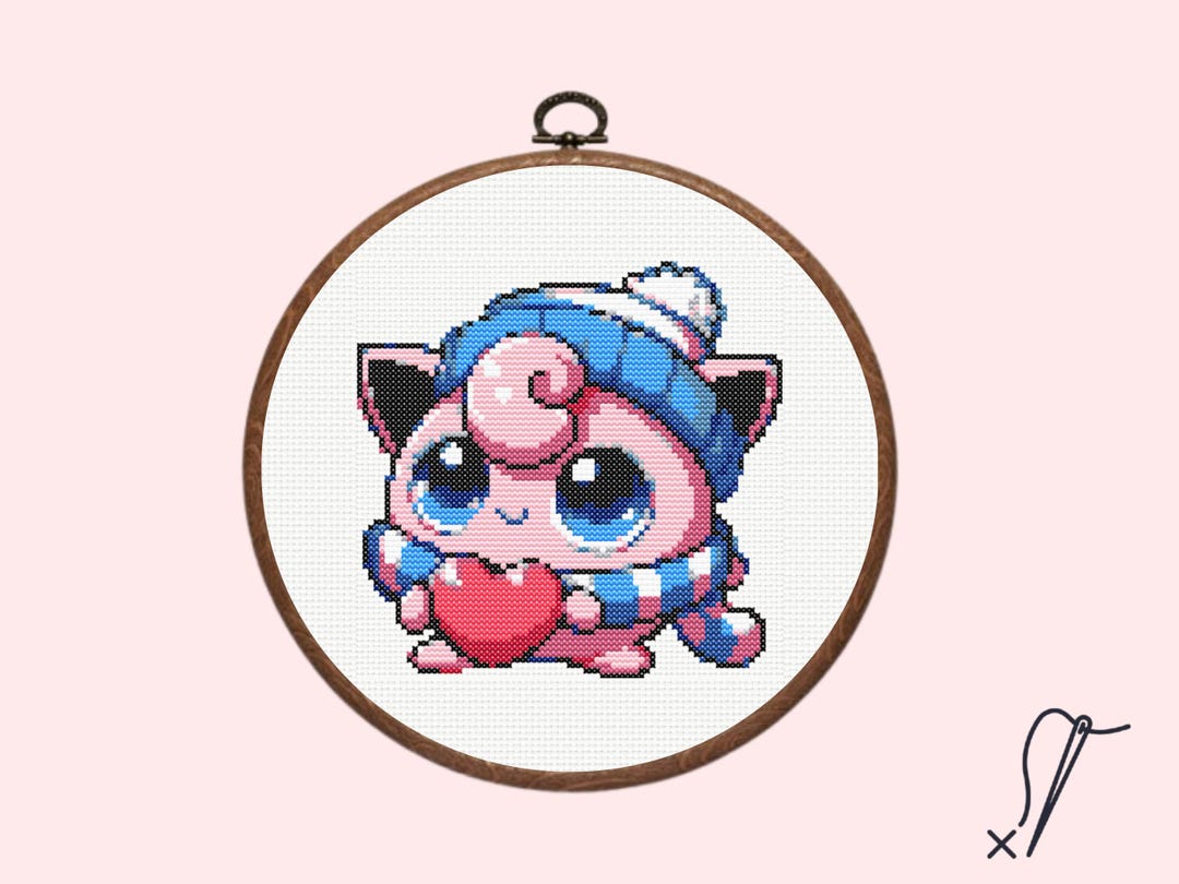 Jigglypuff Cross Stitch Pattern | Pokemon Cross Stitch Pattern, Instant ...