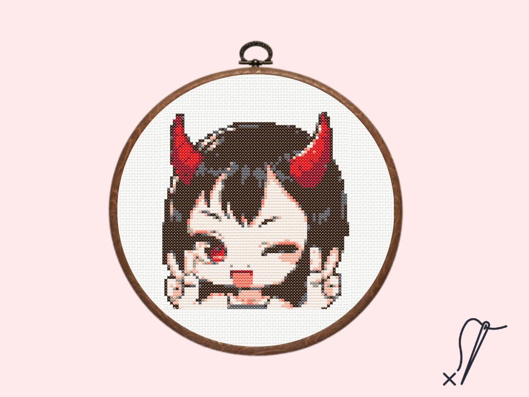 Chibi Vampire Girl Cross Stitch Pattern | Instant Dowload - Etsy