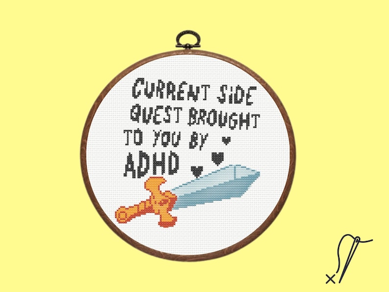 ADHD Side Cross Stitch Pattern | Instant Dowload - Etsy