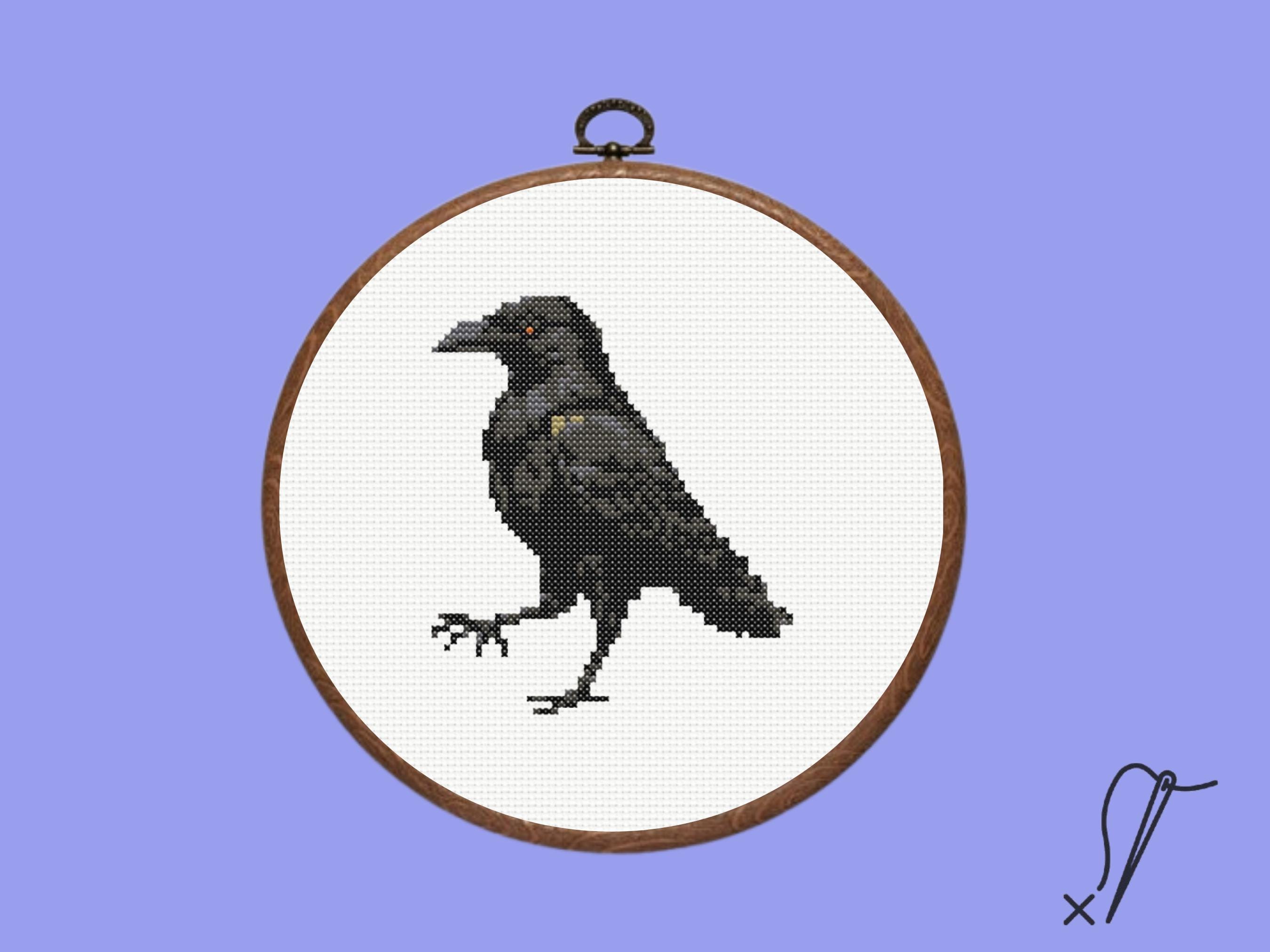 Raven Cross Stitch Pattern | Crow Cross Stitch Pattern, Instant ...