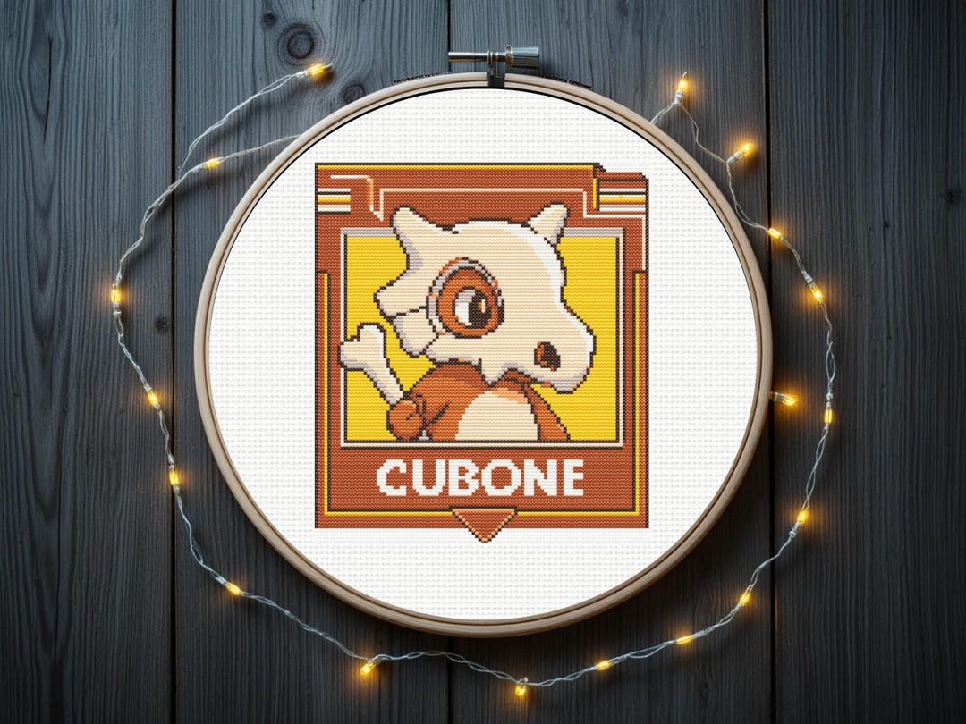 Cubone Cross Stitch Pattern | Anime Cross Stitch Pattern | Pokemon ...
