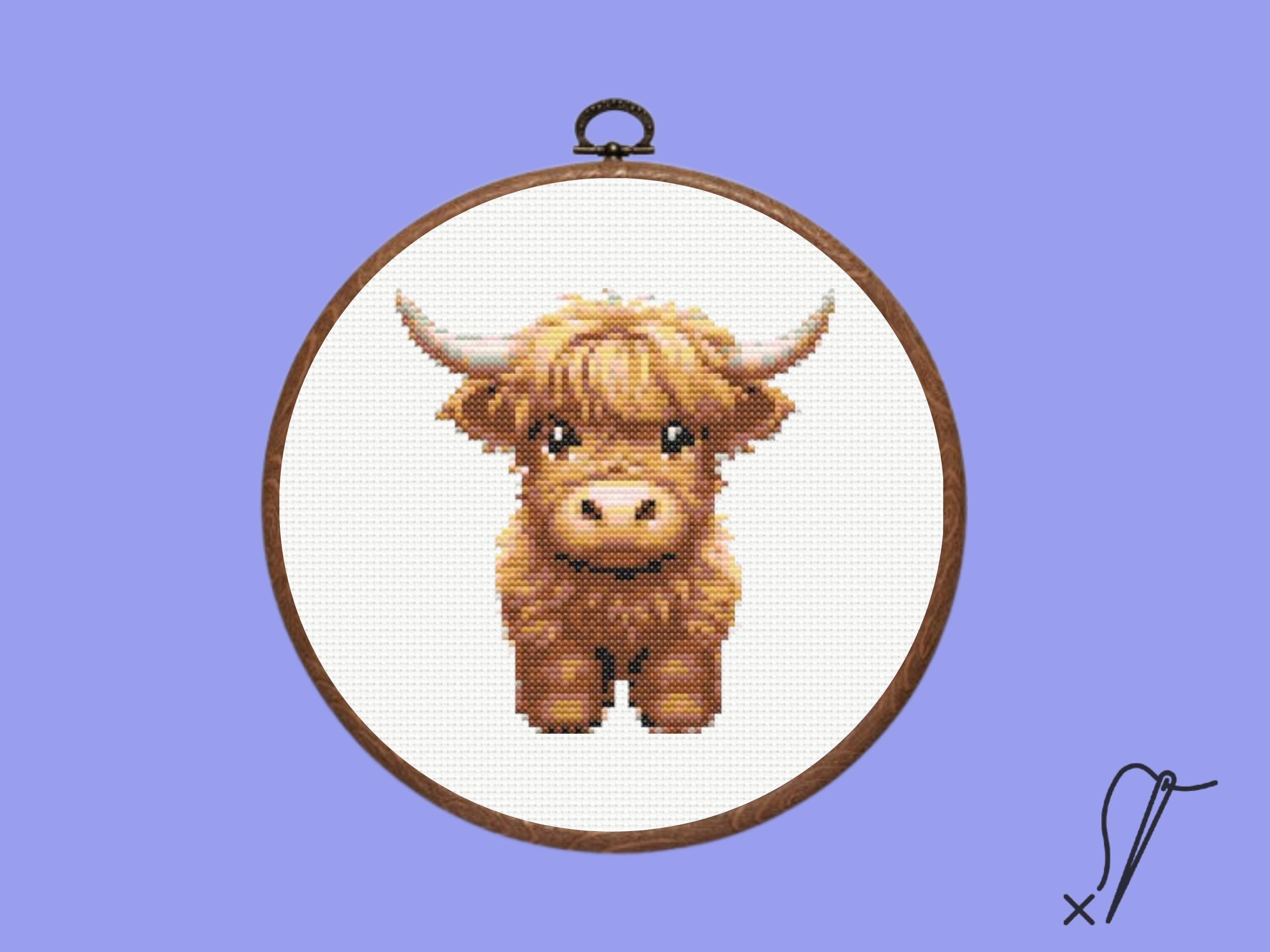 Highland Cow Cross Stitch Pattern | Set of 3 Highland Cattle Cross ...