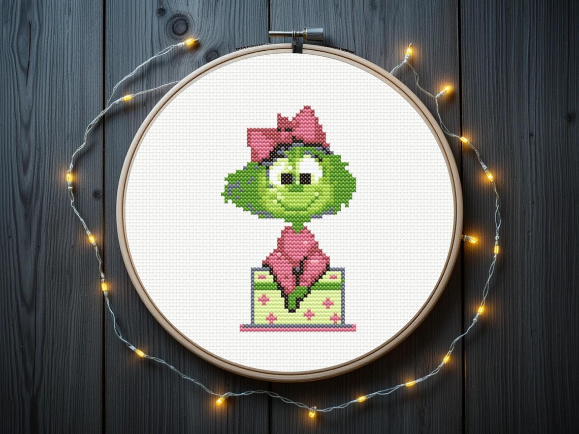 Grinch Cross Stitch Pattern, Set of 12 Cute Grinch Cross Stitch ...