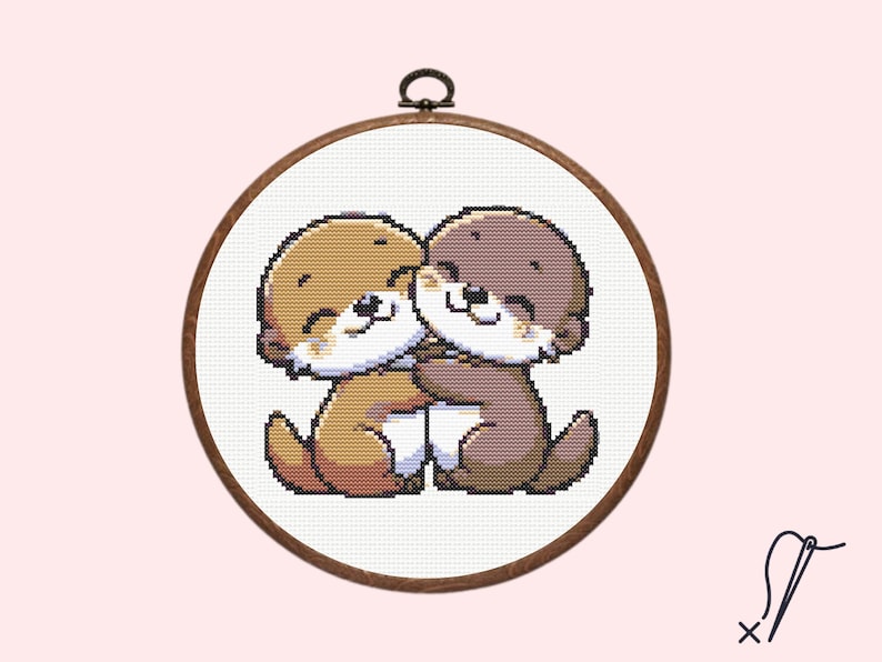 Otter Cross Stitch Pattern | Cute Otters Cross Stitch Pattern, Instant ...