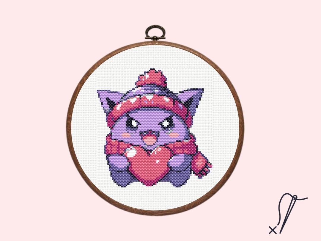 Gengar Cross Stitch Pattern | Pokemon Cross Stitch Pattern, Instant PFF ...