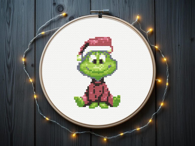 Grinch Cross Stitch Pattern, Set of 12 Cute Grinch Cross Stitch ...
