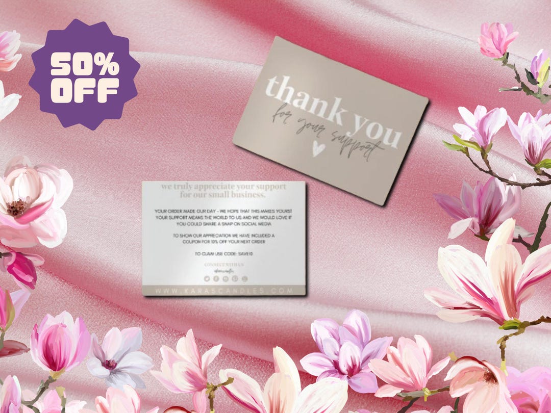 Editable Thank You Card Template | Customizable Thank You Note for Etsy ...