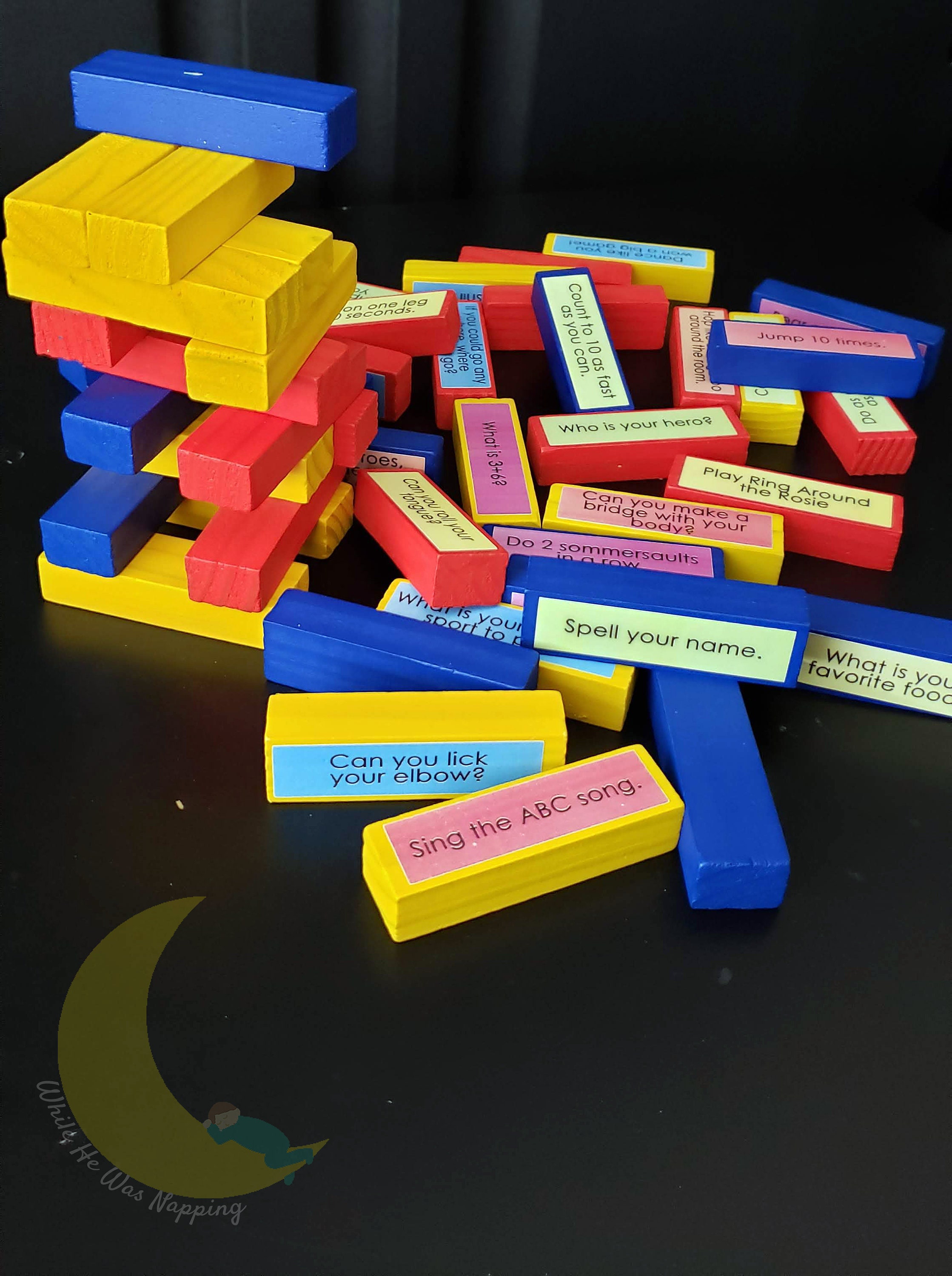 DIY Tumbling Tower Party Game | Active Game for Kids | Learning Game ...