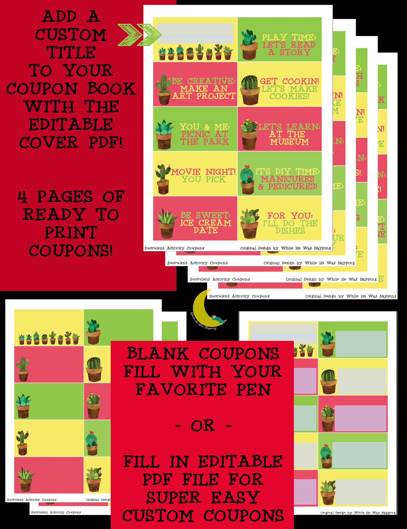 Editable Coupon Book for Grandma - Great Grandma Gift, Mom Gift ...