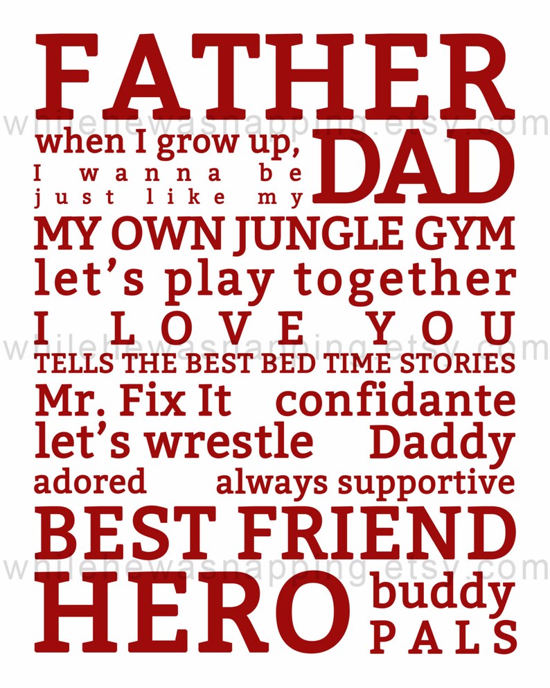 Dad Poster | Father Subway Art | Perfect for Fathers Day Card or Man ...