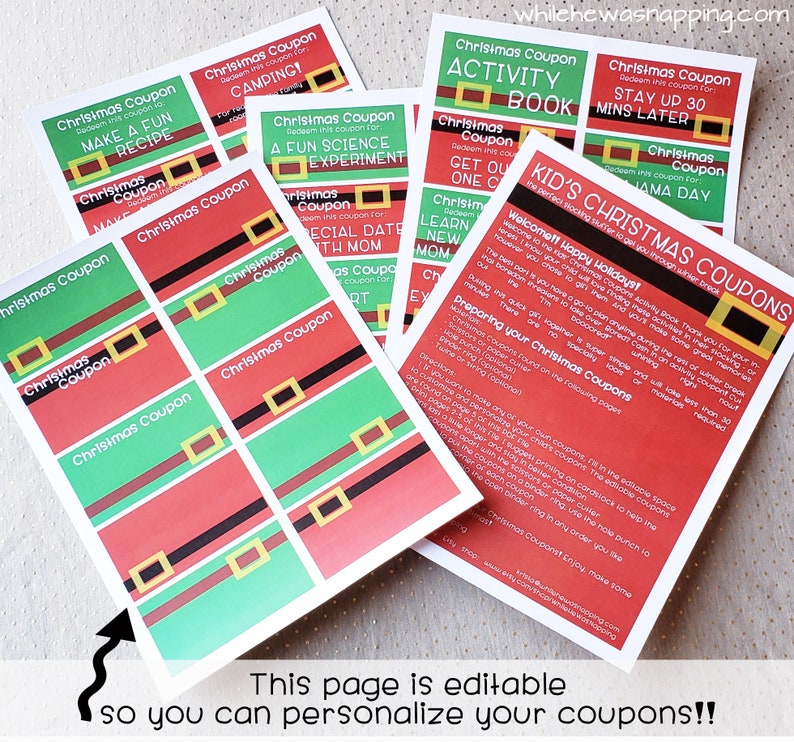 Kid's Christmas Coupons Stocking Stuffer - Give the Gift of Time With ...